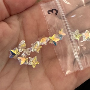 Swarovski Crystals Choice 6mm, 8mm or 10mm Crystal Butterfly Bead Light Rose Vertical Top ...