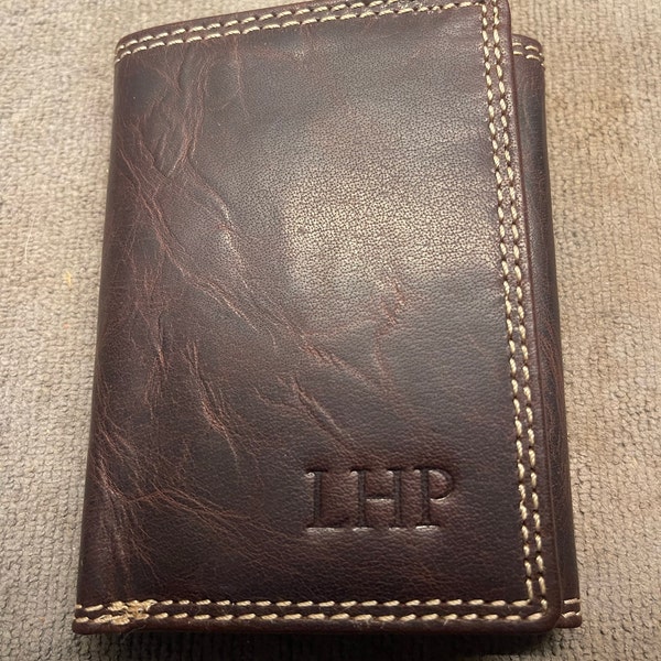 AG Wallets Personalized Mens Handmade Vintage Distressed Leather ...