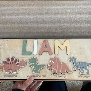 Dinosaur Name Puzzle Dinosaur First Birthday Gift Dinosaur - Etsy