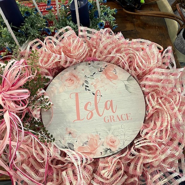 Sweet Pea Flowers Birth Stat Sign, Round Wood Birth Stat Sign, Sweet ...