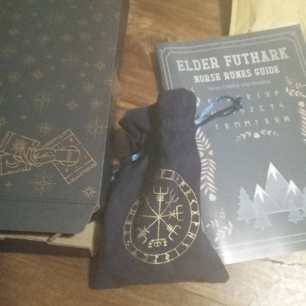 Rune Stones Gift Set Includes 21 Page Guide Book and Free Bag ...