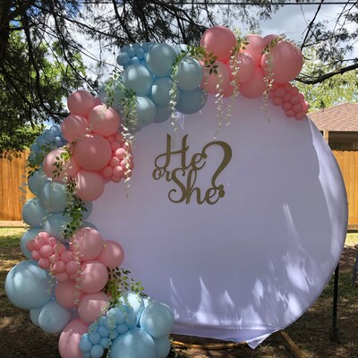 He or She Backdrop Wooden Sign, Gender Reveal Decor, Baby Shower Wood ...