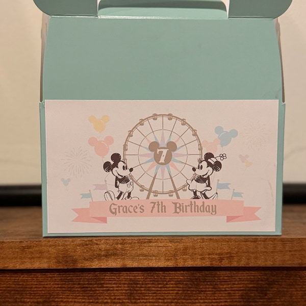 Printable Disneyland Gable Box Label, Disney World Favors Label, Mickey ...