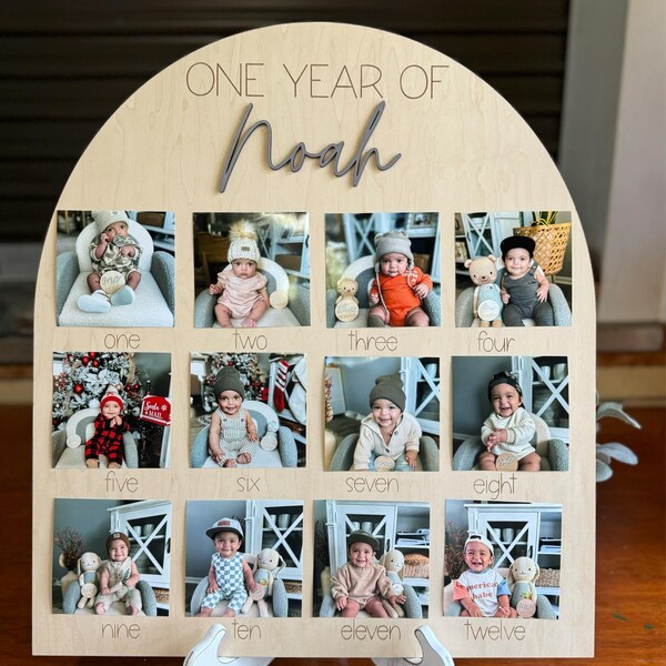 My First Year One Year of Photo Board Wooden Milestone Board 1st ...
