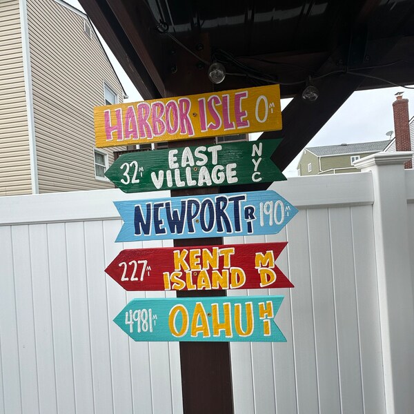 Custom Coastal Directional Signs! Set of 5 Signs - Etsy