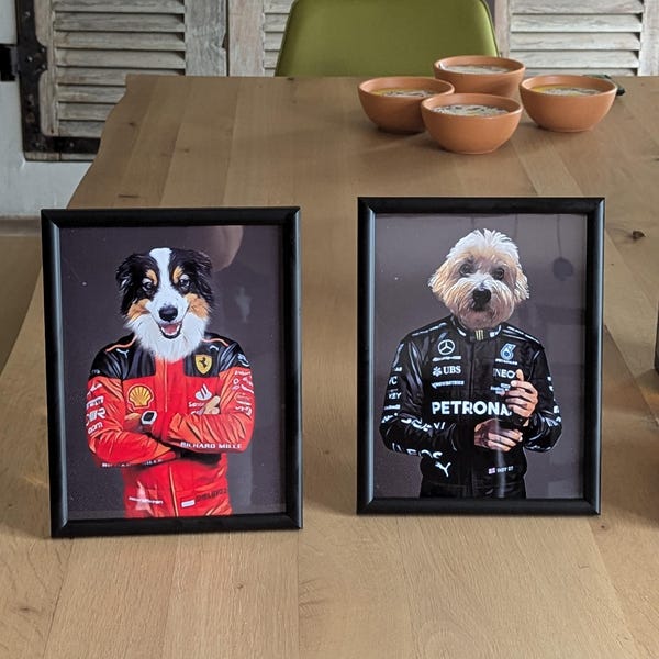 2024 Scuderia Ferrari F1 Driver Team Funny Pet Custom Portrait From ...