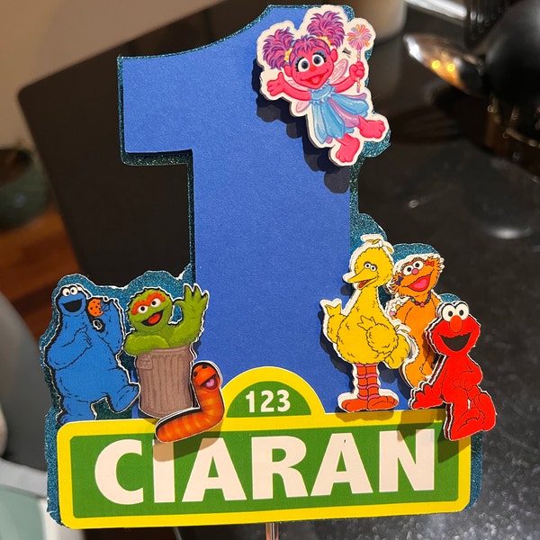 Character Cake Topper / Street Cake Topper / 123 Cake Topper / Sesame ...