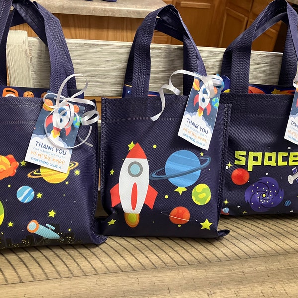 EDITABLE Space Birthday Thank You for Coming Gift Tag, Galaxy Party ...