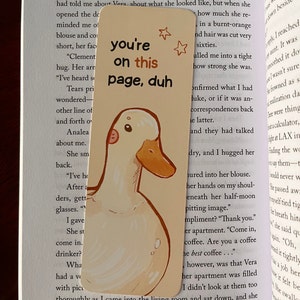 Duck Bookmark You're on This Page Cute Bookmark Double Printed ...