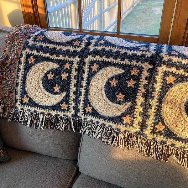 Butterfly Blanket Cottagecore Decor Fall Blanket, Vintage Granny Square ...