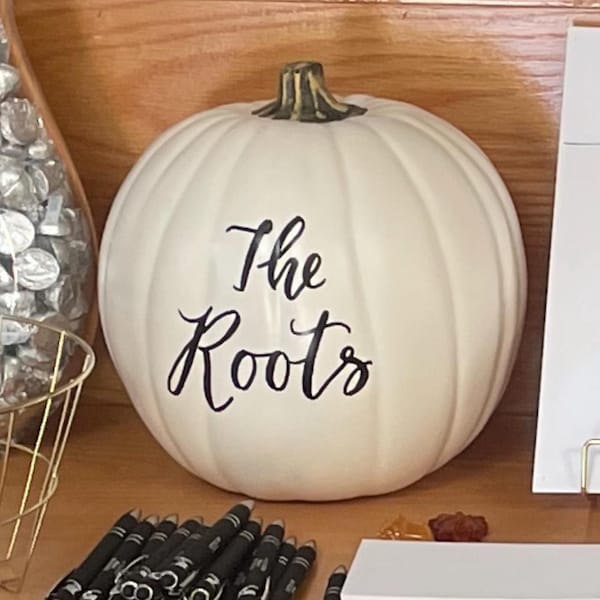 Personalized Pumpkin Decor, Custom Calligraphy Pumpkin, White Pumpkin ...