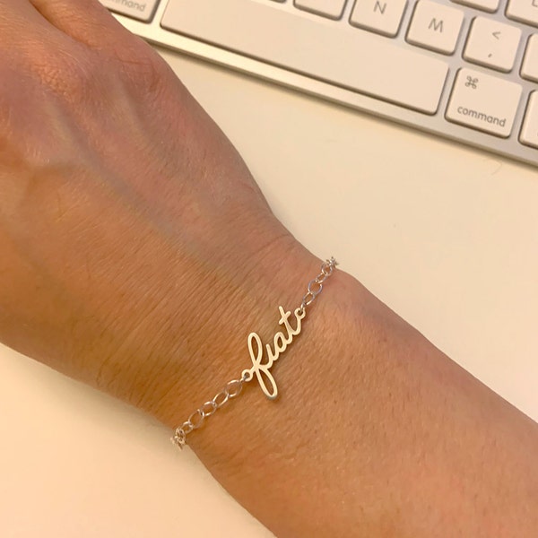 Silver Fiat Bracelet With Lapis Stone, Catholic Gifts, Catholic Jewelry ...