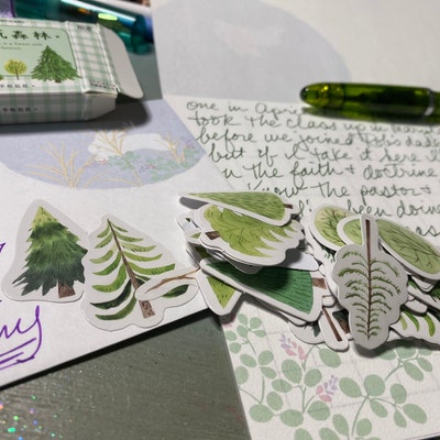 Forest Sticker Set, Flower, Pine Tree Stickers, Nature Themed Journal ...