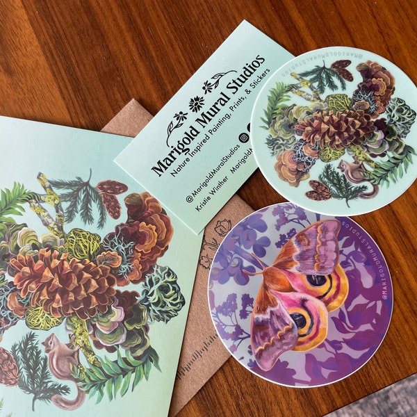 Holographic Pitcher Plant Sticker, 3" Circle Vinyl Decal, Art Nouveau ...