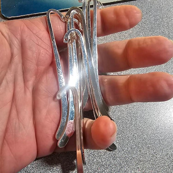 4, 20 or 50 BULK Silver Plated Bookmarks, Book Mark Base, Bookmark for ...
