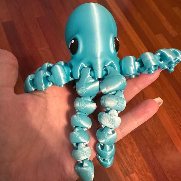 Large Octopus Fidget Toy 3D Printed Articulating Octopus Multicolor ...