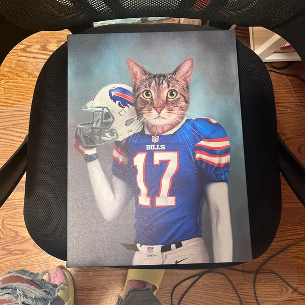 American Football Pet Portrait, NFL Dog Portrait, Poster, Custom Dog ...