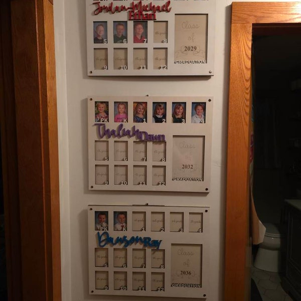 LARGE School Years Photo Picture Frame Prek-12 K-12 Customizable Wall ...