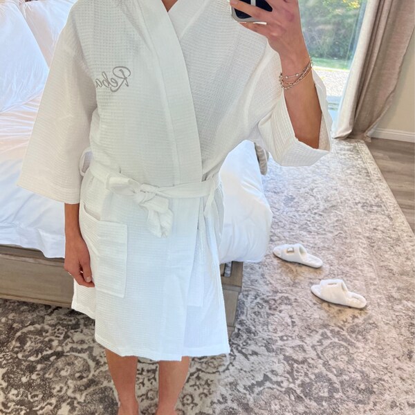 Waffle Weave Robes Bridesmaid Gift Kimono Robes Personalized Bridesmaid ...