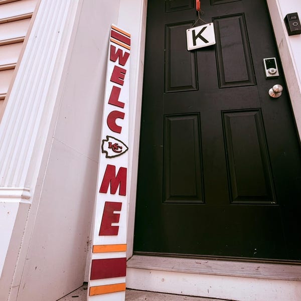 Football Sports Fan Porch Leaner Welcome Sign 32 NFL Design Options and ...