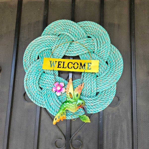 Oyster Wreath, White Rope Wreath, Upcycled Lobster Rope Wreath ...