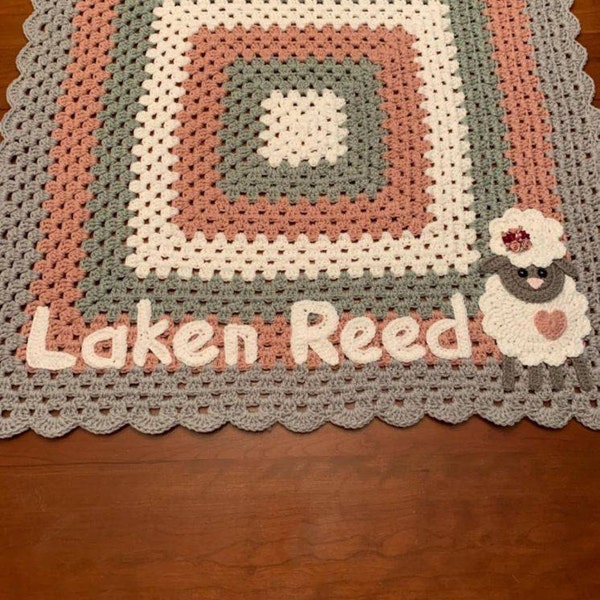 Handmade Crocheted Baby Blanket With Cute Sloth Design, 40x40'' or ...