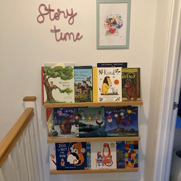 Knitted Story Time Sign Nursery Wall Art Decor Reading Corner, Story ...