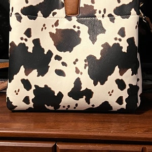 Cow Print Purse, Monogram Cow Tote Bag, Personalized Cow Bag, Cow ...