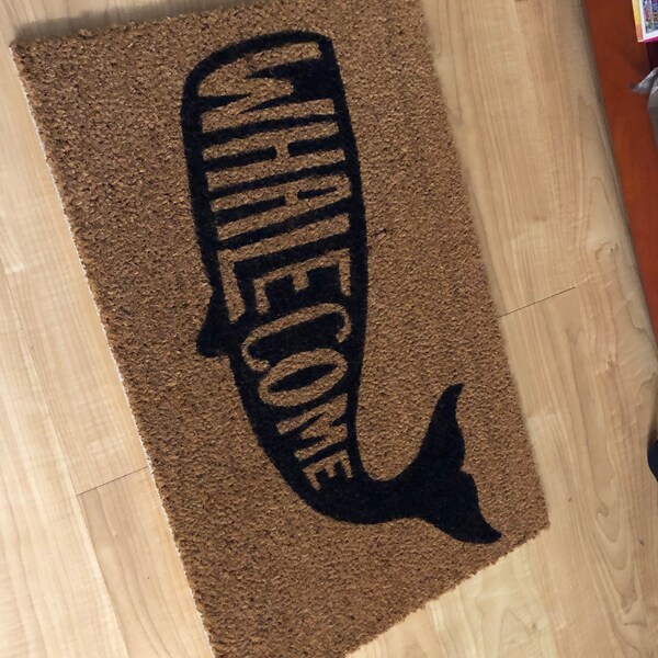 Whalecome - Whale - Beach House Sign - Nautical Sign - Funny Sign ...