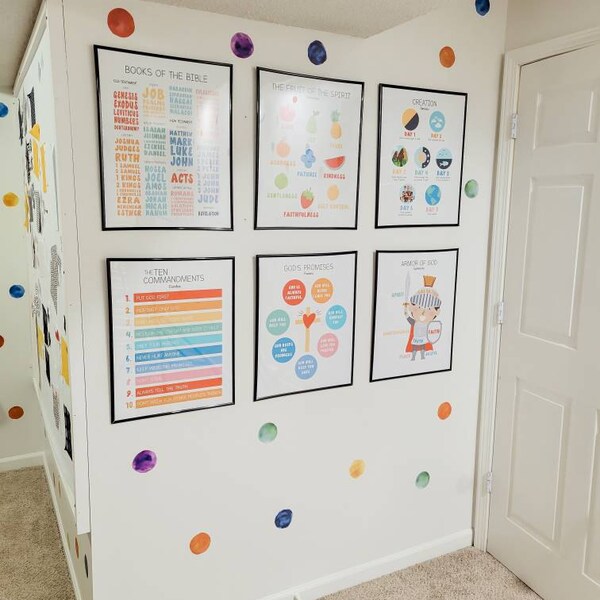 Bundle, Kids Bible Verse, Wall Art, Scripture & Learning Posters ...