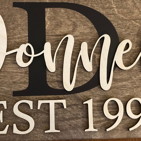 Monogram Sign: Last Name Wall Decor - Personalized Wedding Gift - Etsy