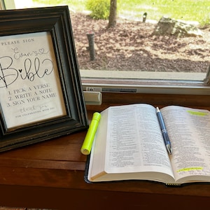 Please Sign Baby Bible, Baby Shower Guest Book Sign, Bible Guestbook ...