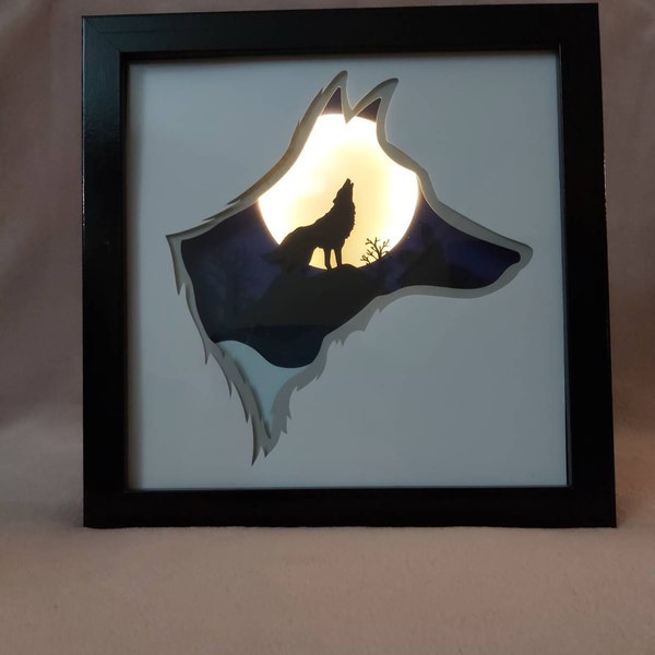 Wolf Mountain 3D Paper Cut Light Box Template (SVG Digital Download) - Etsy