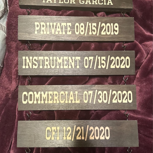 Pilot Timeline, Aviation Milestone, Custom, Engraved, Pilot Gift - Etsy