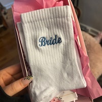 Custom Wedding Socks Silver Embroidered Custom Bride Socks Bridesmaid ...