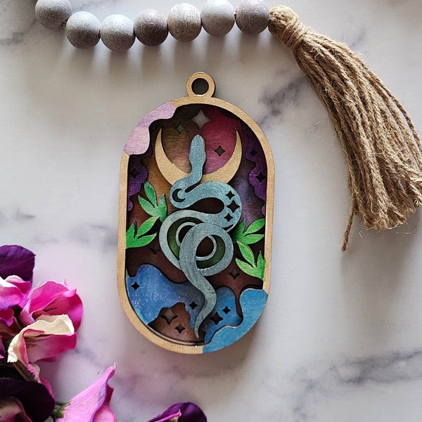 Magick Snake Oval Ornament, Sign Round & Earring| Cottagecore | SVG/PDF ...