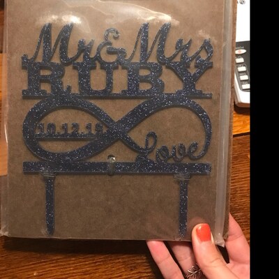 Glitter Infinity Symbol W/ Love Mr and Mrs Personalized - Etsy