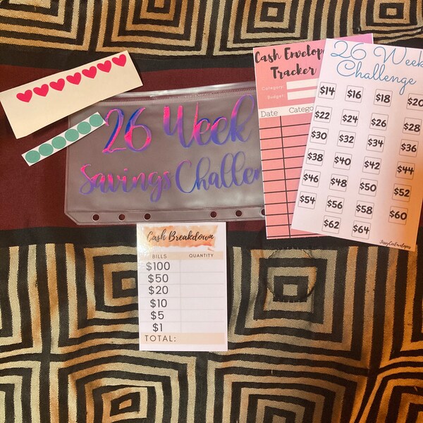 26 Week Challenge, Savings Challenge, Bundle,savings Tracker, Cash ...