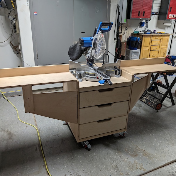 Compact Miter Saw Station Build Plans: Mobile Woodworking Plans ...