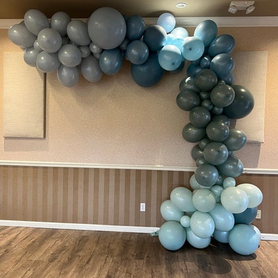 Jumbo Fog Latex Balloons Large Blue Gray Balloon 24 Gray Blue Balloons ...