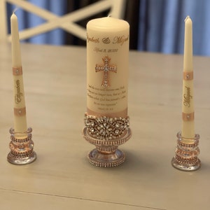 Pearl Wedding Unity Candle Set Champagne Wedding Unity - Etsy