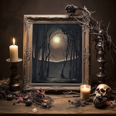 Single Gothic Style Black Frame Mockup, Gothic Digital Mockup, Framed ...