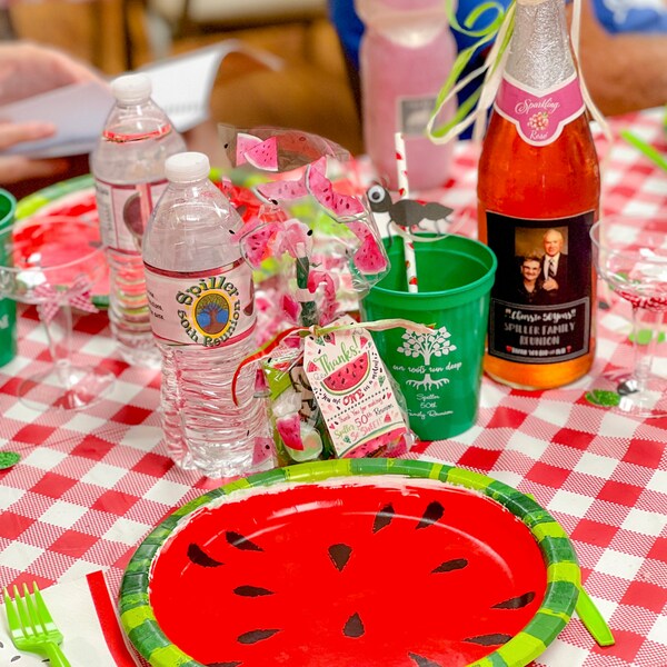 PERSONALIZED Watermelon Thank You Tags, Favor Tags, Digital File ...