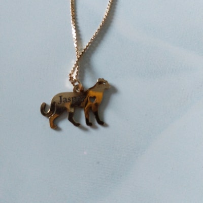 Cheetah Necklace Engrave Pendant Sterling Silver Charm Gold & Rose Gold ...