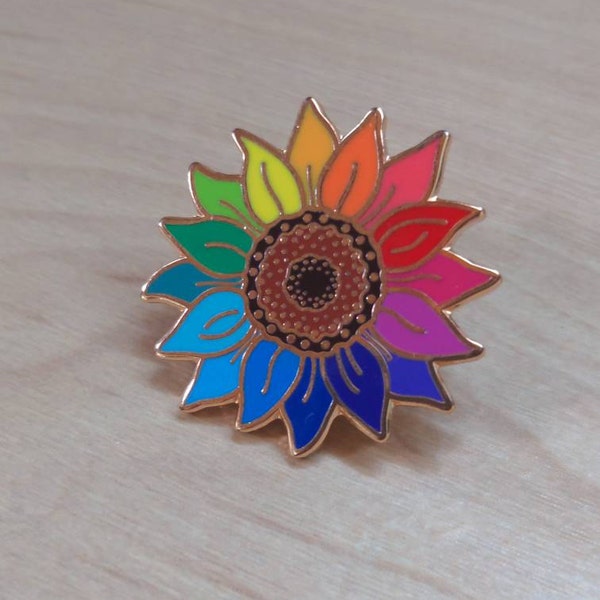 Rainbow Sunflower Pin: Flower Lover Pin | Floral Gift Ideas | Unity ...
