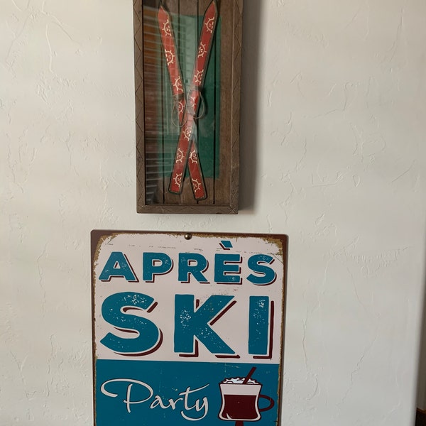 APRES SKI PARTY Sign, Ski Lodge Signs, Blue Aprés Ski Signs, Vintage ...