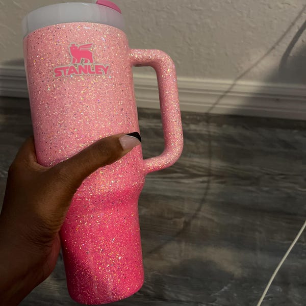 Pink Glitter Stanley Tumbler - Etsy