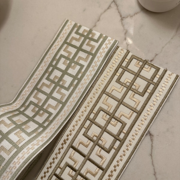 Blue Collection Imitated Silk Curtain Trim by the Yard, Jacquard Border ...