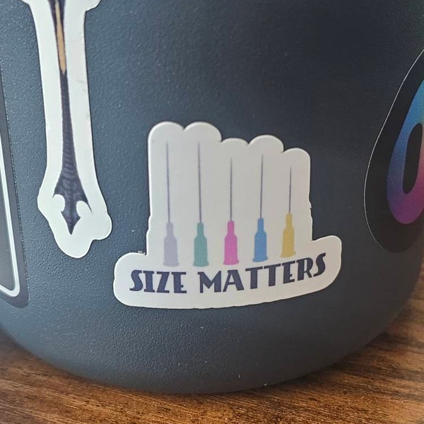 IV Size Matters Vinyl Decal Sticker - Syringe Sticker - Nursing Student ...