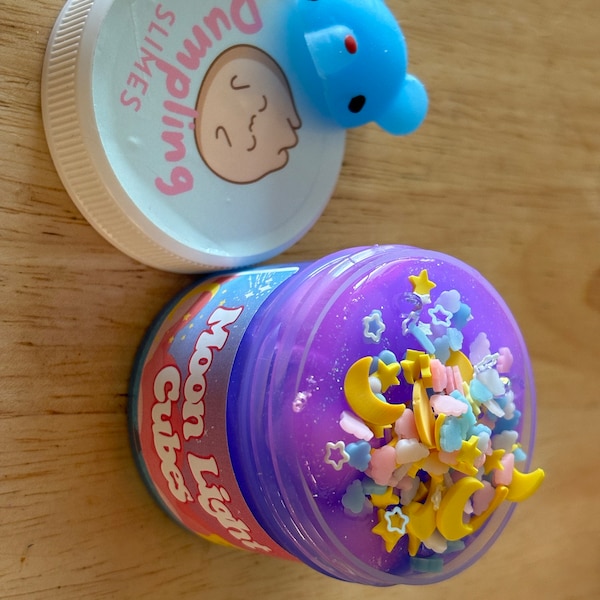 Moon Light Cubes Slime, Cloud Dough Slime, DIY Slime, Jelly Cube Slime ...